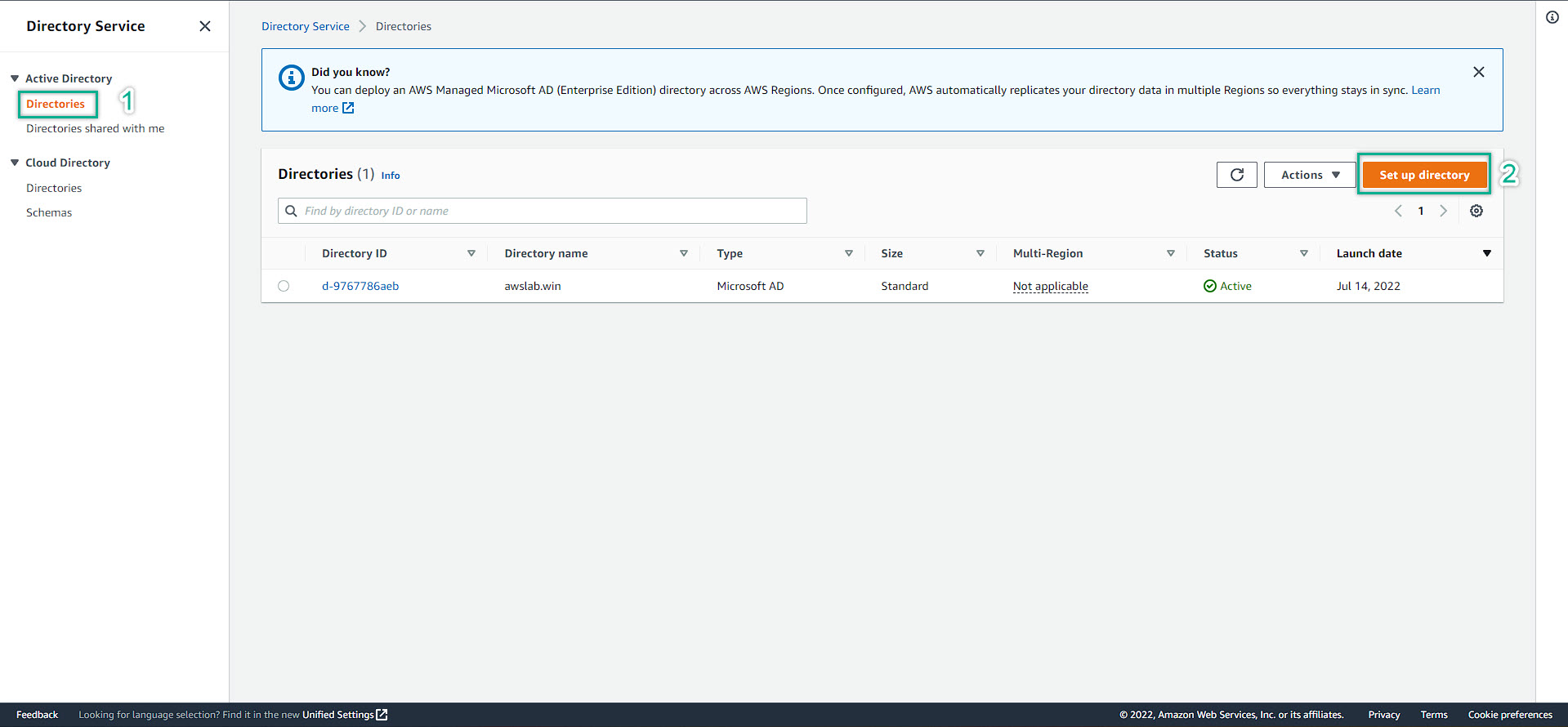 Deploy AWS Managed Directory Service :: AWS System Manager